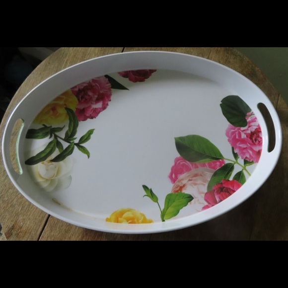 kate spade | Dining | Kate Spade Patio Floral 9 12 Oval Melamine Tray W ...